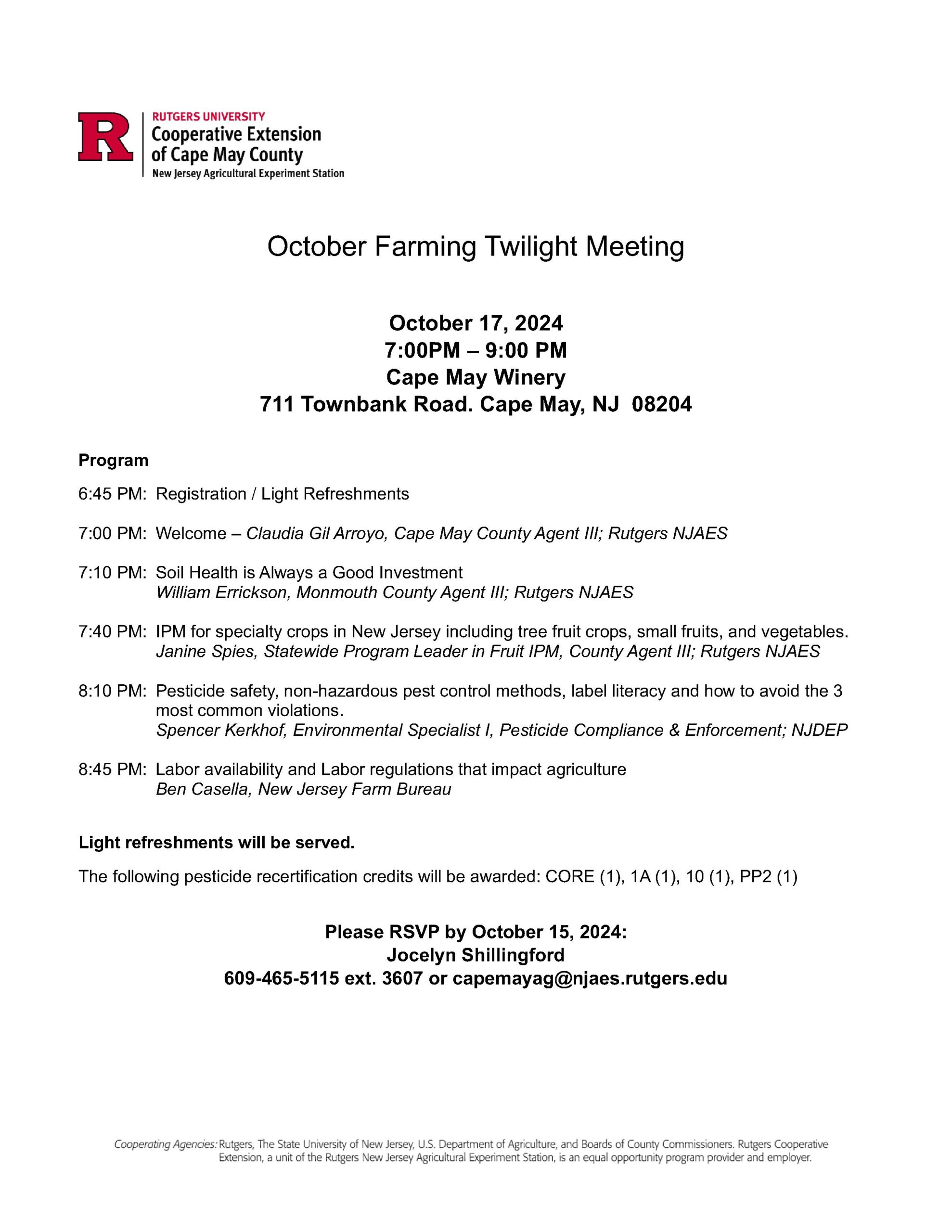 CMC Agriculture and Natural Resources Hosts October Twilight Meeting ...